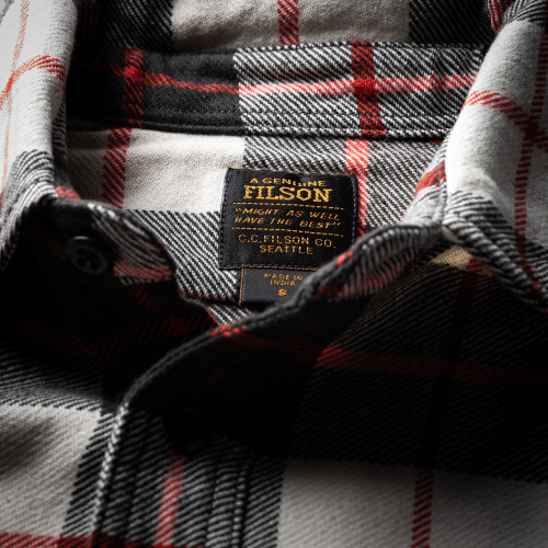 Filson Vintage Flannel Work Shirt in Natural & Charcoal
