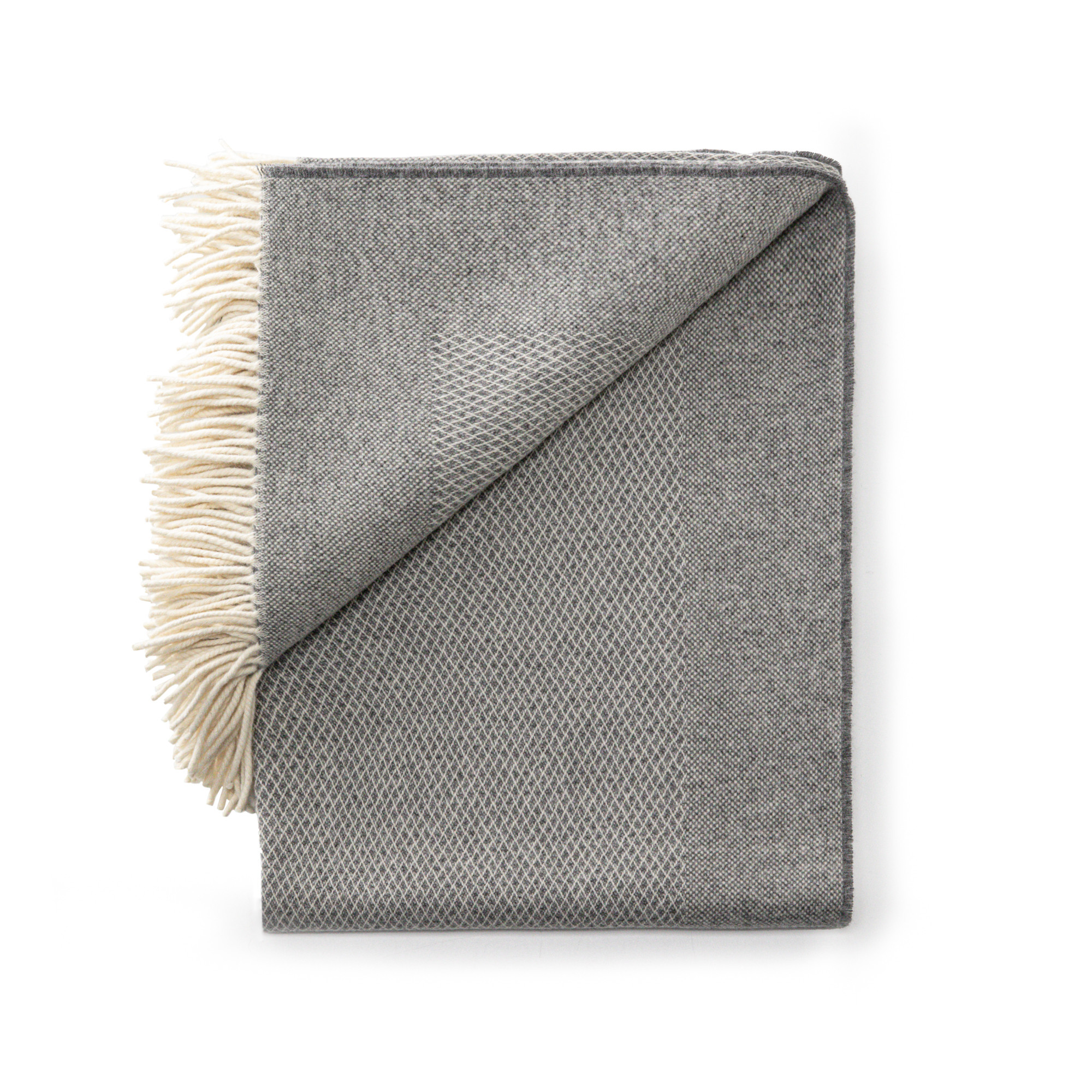 Westley Richards Diamond Pattern Wool Throw in Pebble