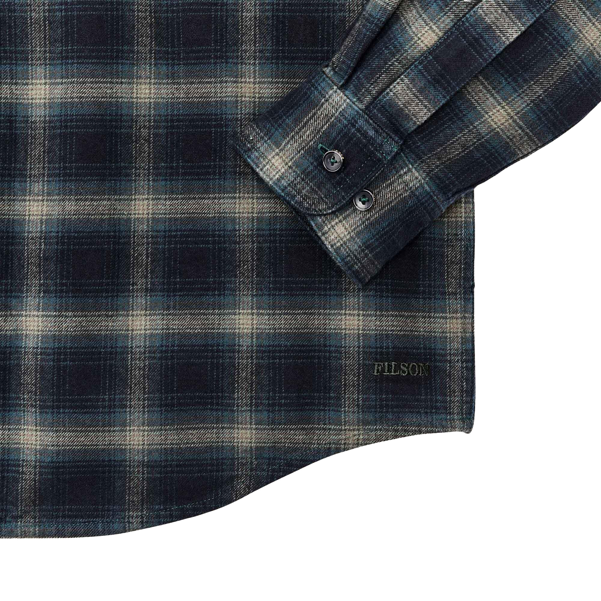 Filson Alaskan Guide Shirt in Navy, Pine and Bronze Plaid