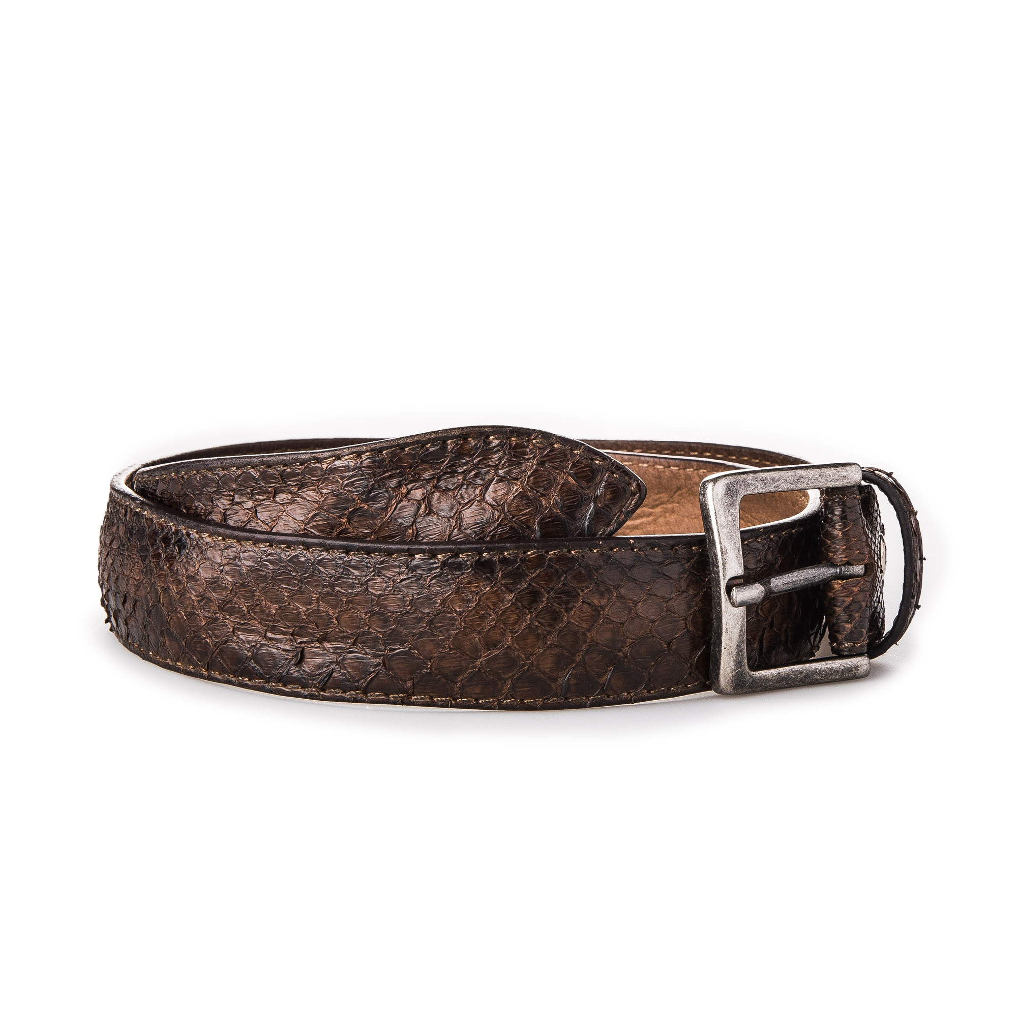 Post & Co. - Men's Python Leather Belt - Moro