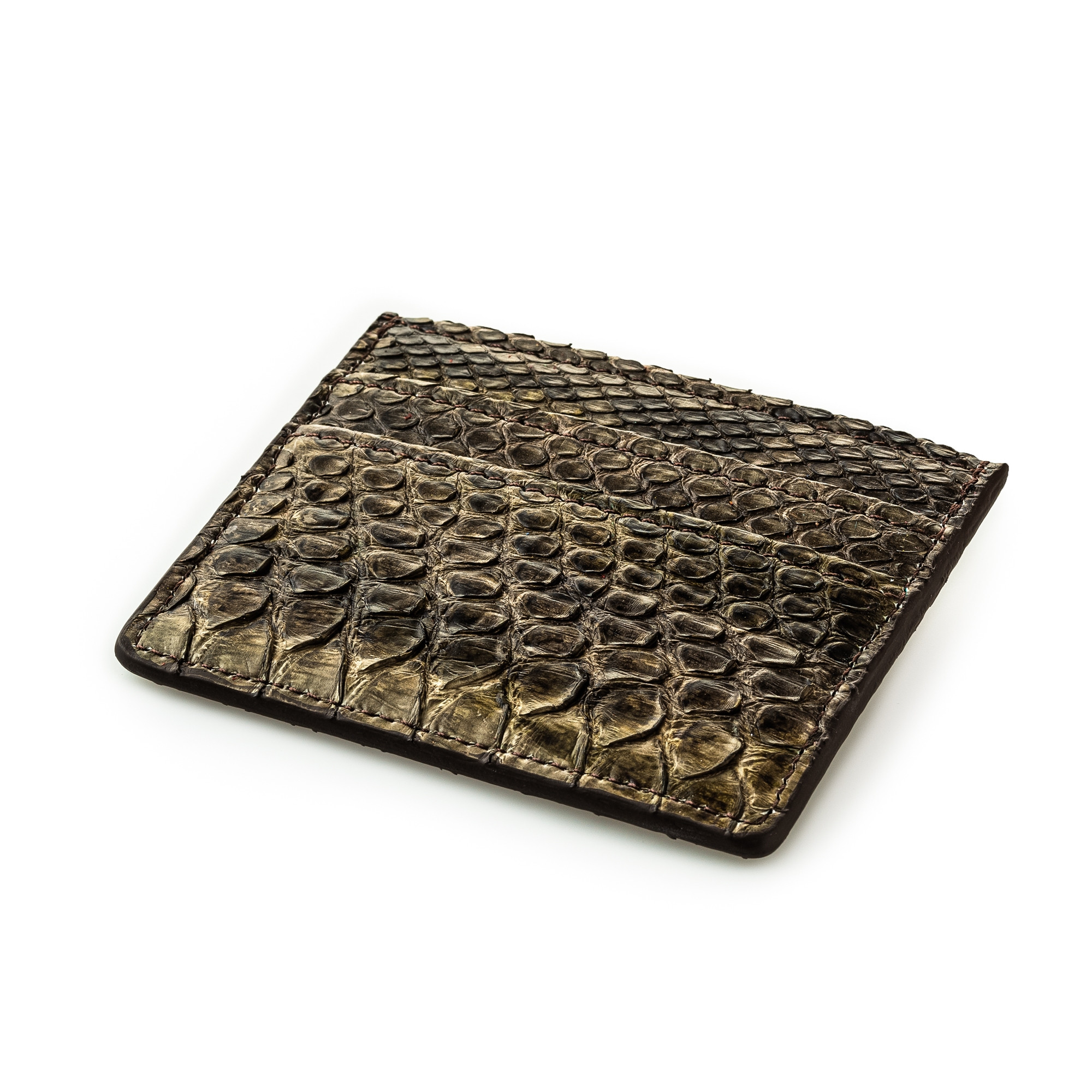 Post & Co Python Card Holder Wallet in Forest