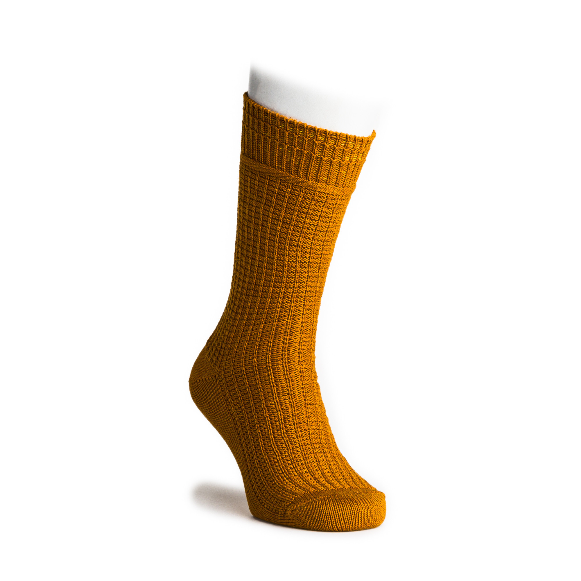 Rototo - Cotton Waffle Socks in Mustard