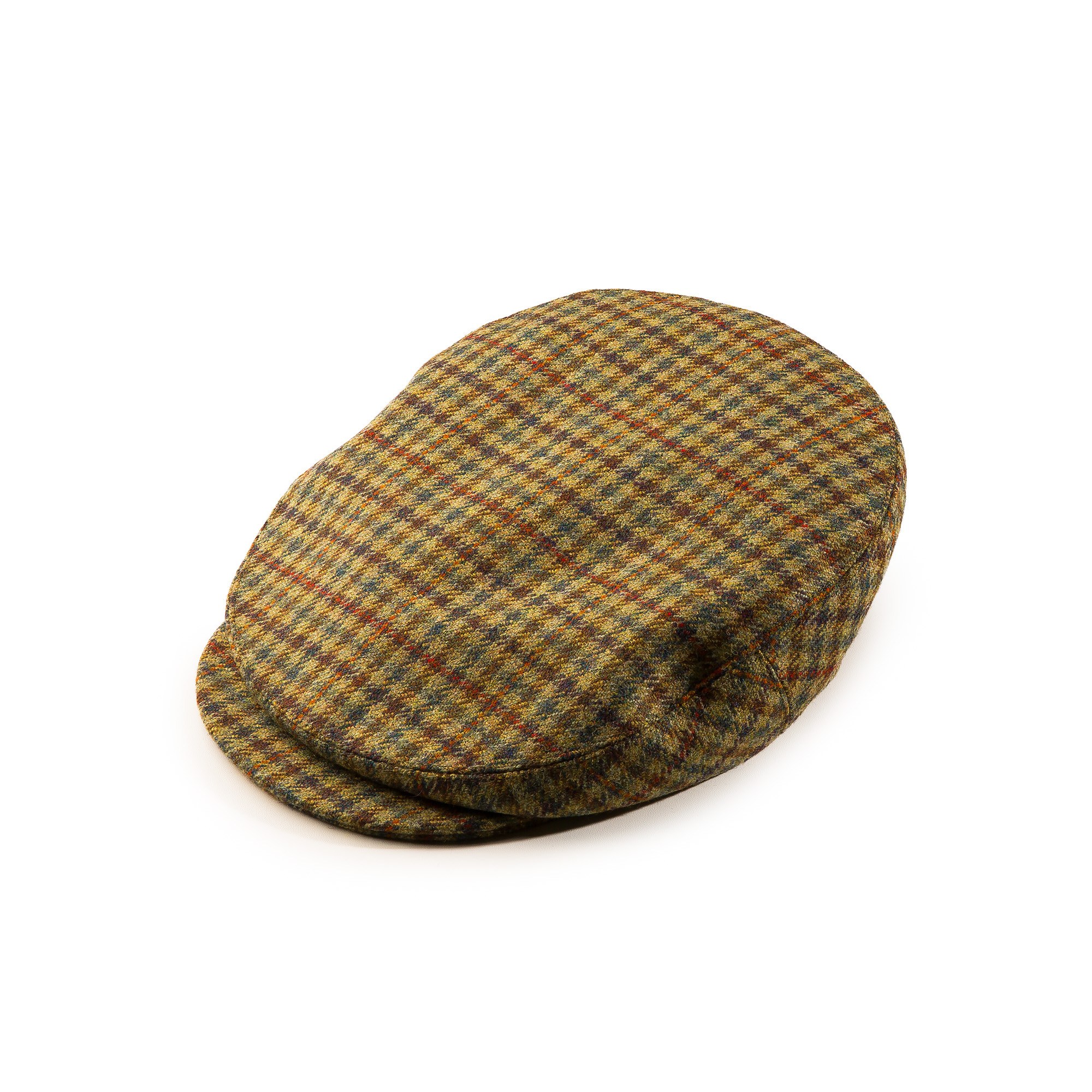 Westley Richards Bond Tweed Cap - Orange/Blue Check