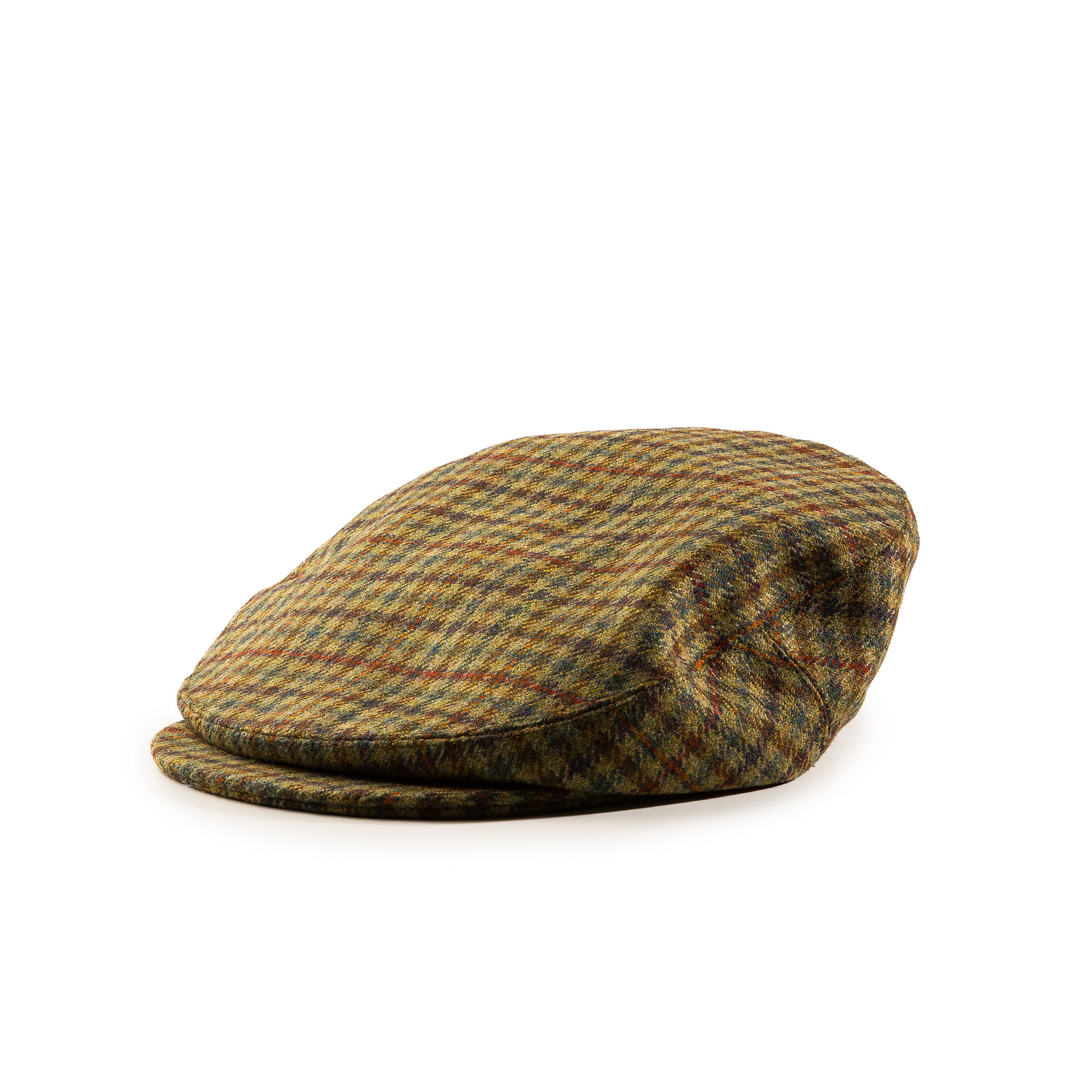 Westley Richards Bond Tweed Cap - Orange/Blue Check