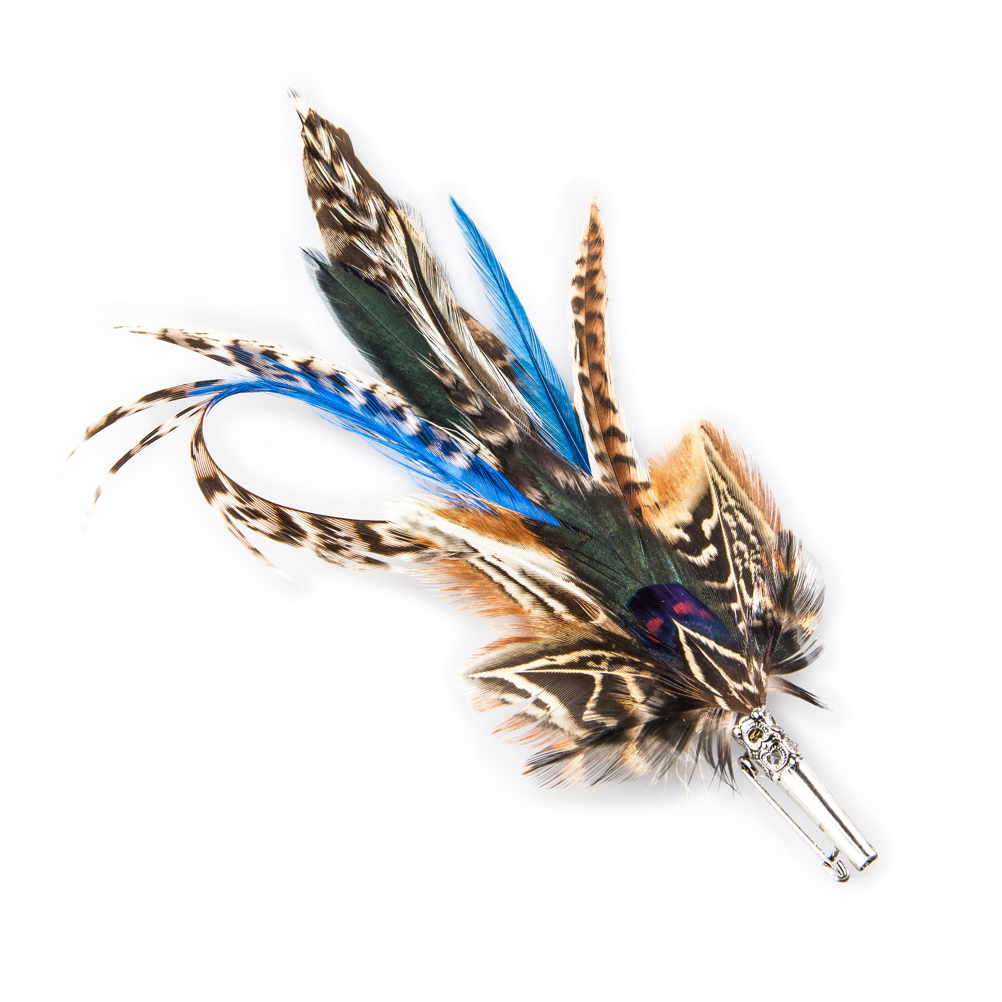 Blue Feather Hat Pin