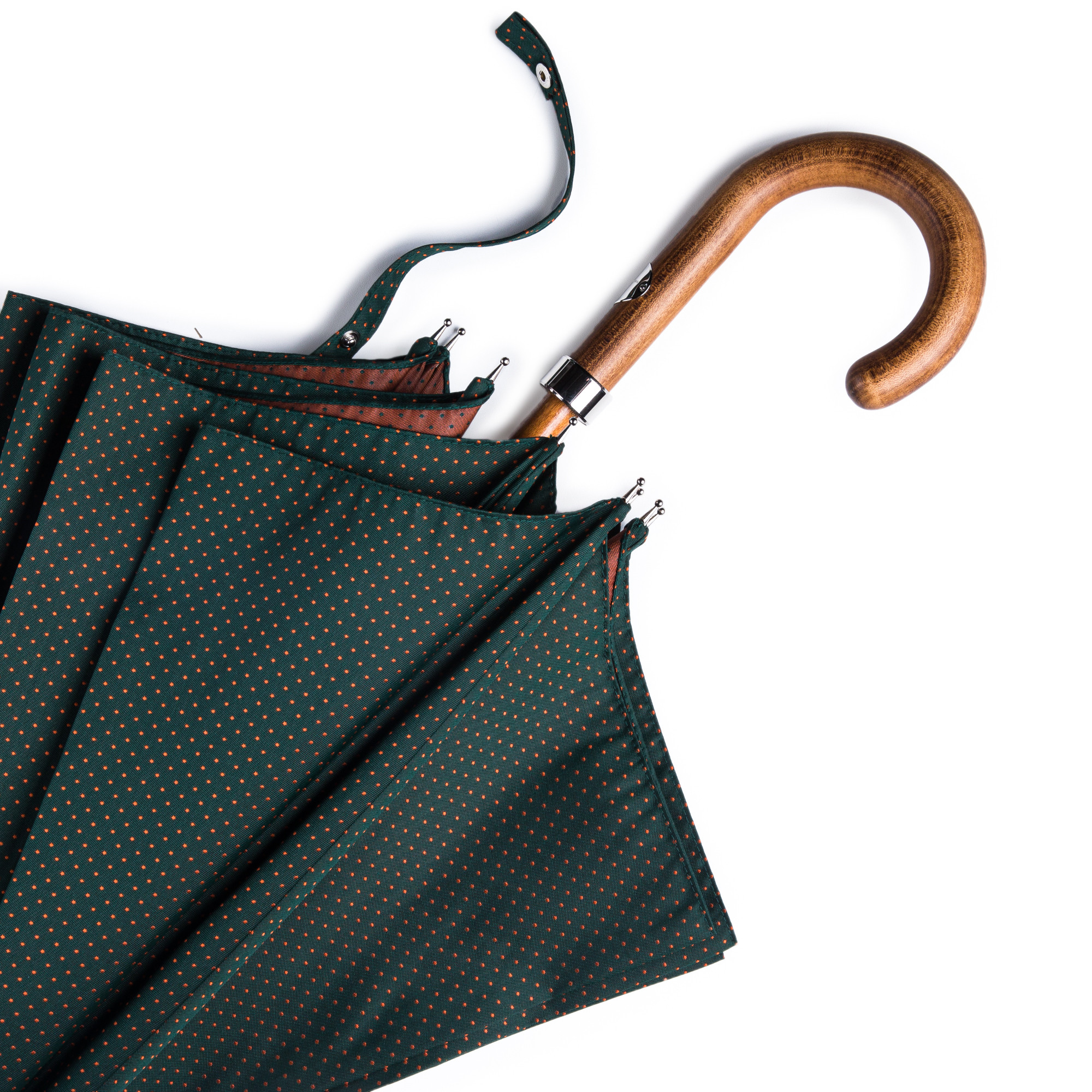 Westley Richards Polka Dot Umbrella with Blonde Maple Handle