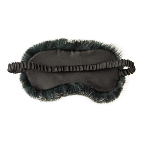 Chalet Affair - Rabbit Fur Sleep Mask - Black/Snow top