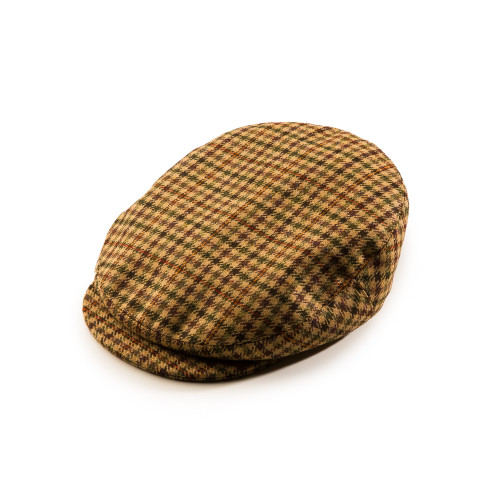 Westley Richards Bond Tweed Cap - Plum Hounds Tooth Check