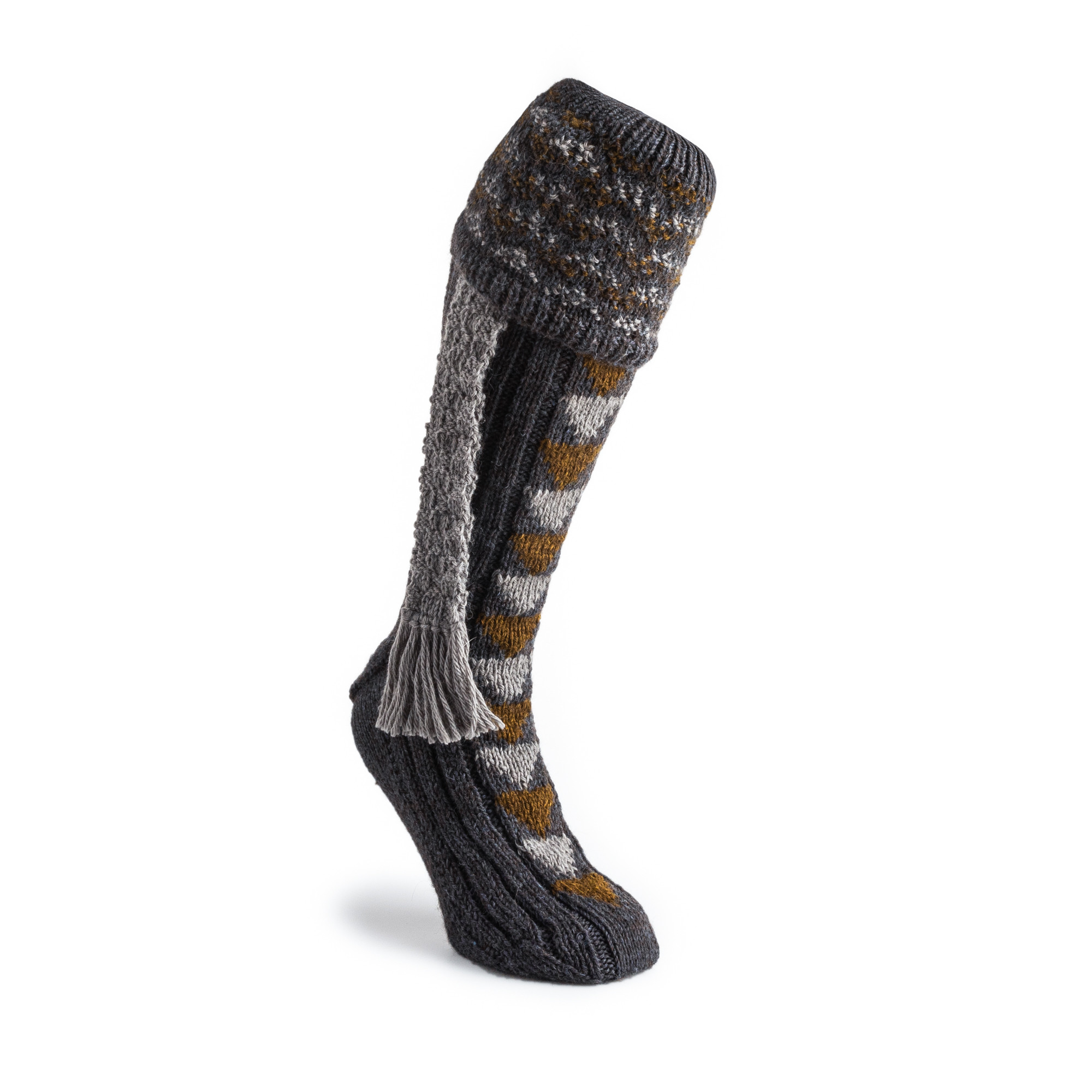 Westley Richards Whitfield Shooting Sock in Steel Blue / Light Grey