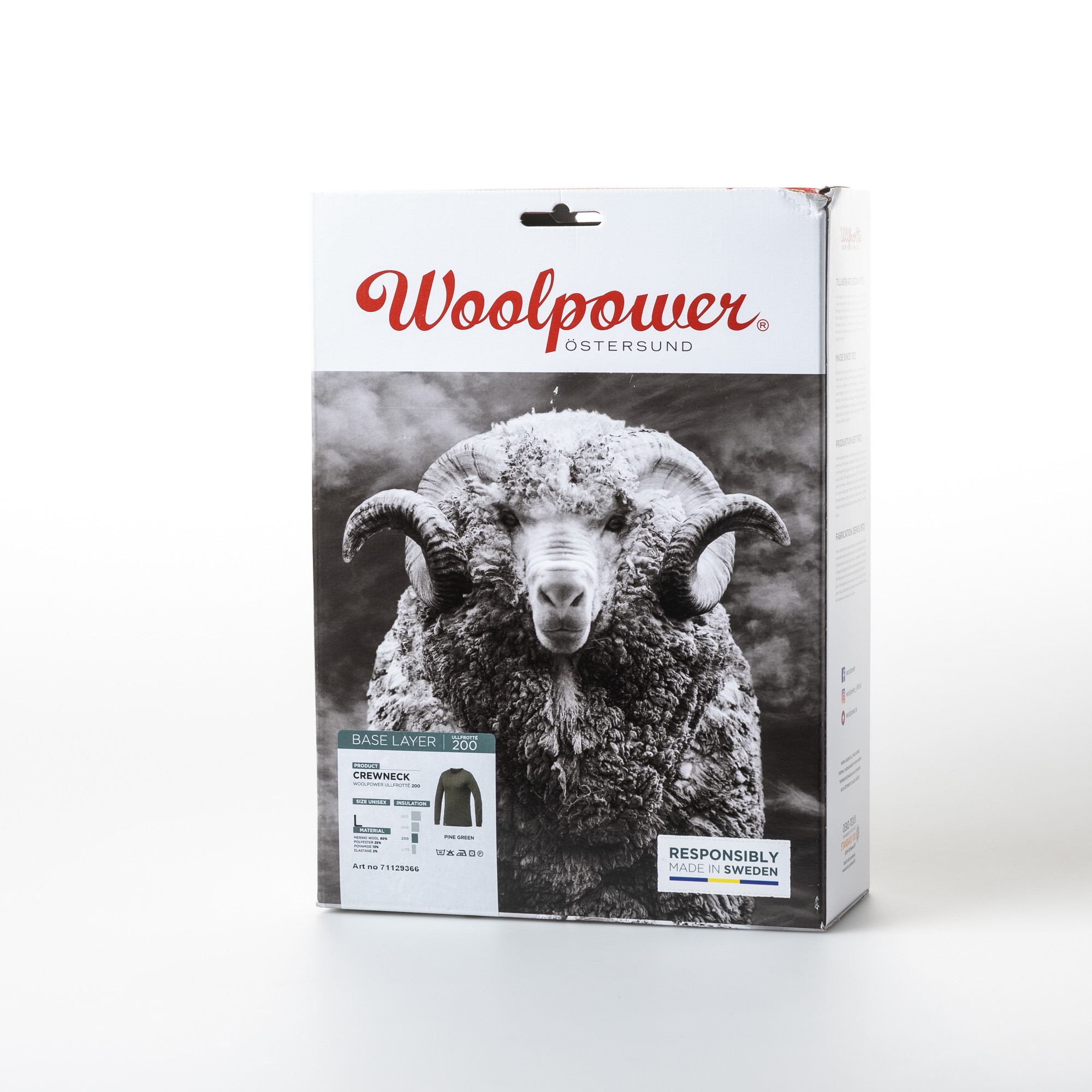 Woolpower Crewneck 200 in Pine Green