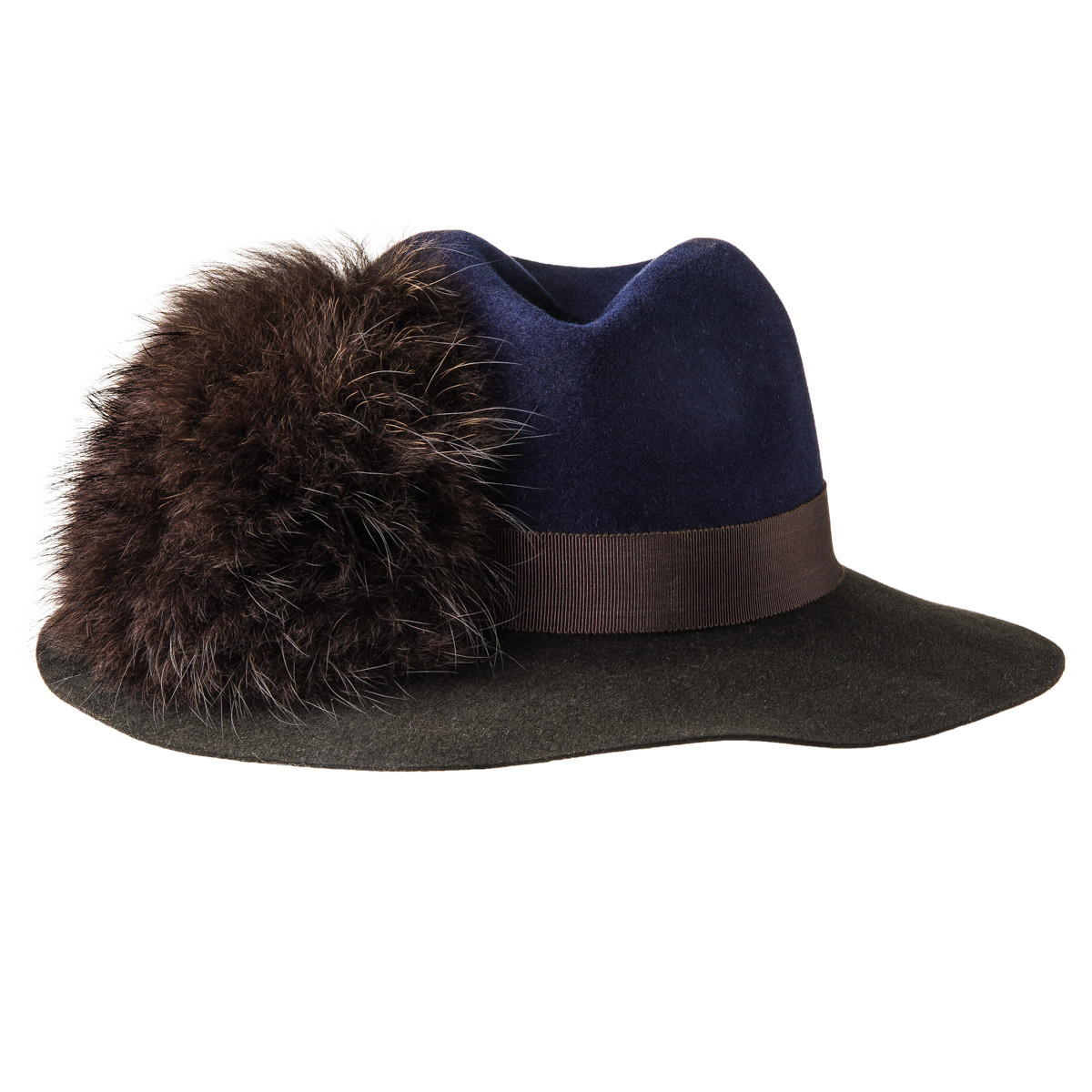 Inverni - Ladies Florence Hat - Navy/Brown
