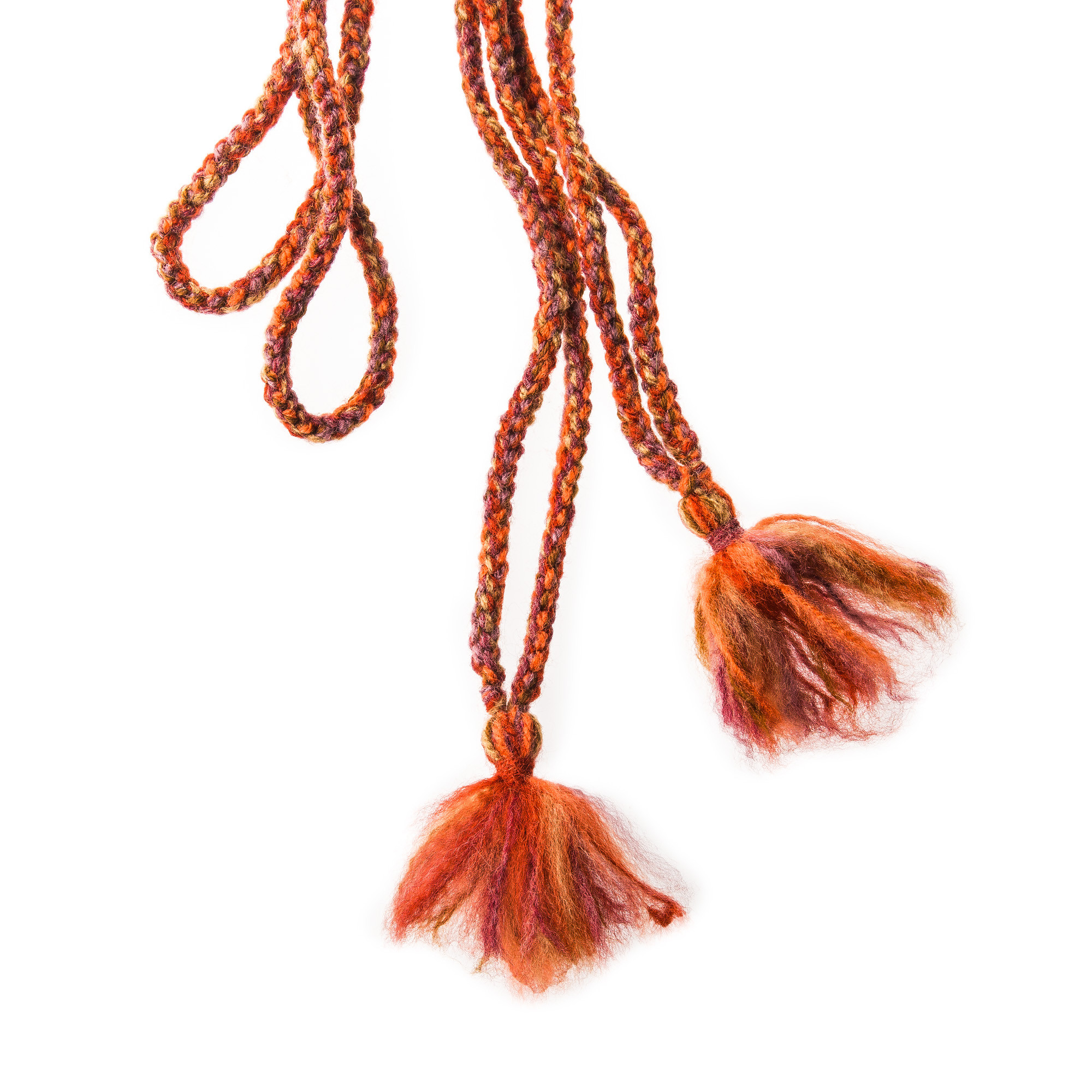 T.ba Handmade Wool Garters - Mauve & Rust