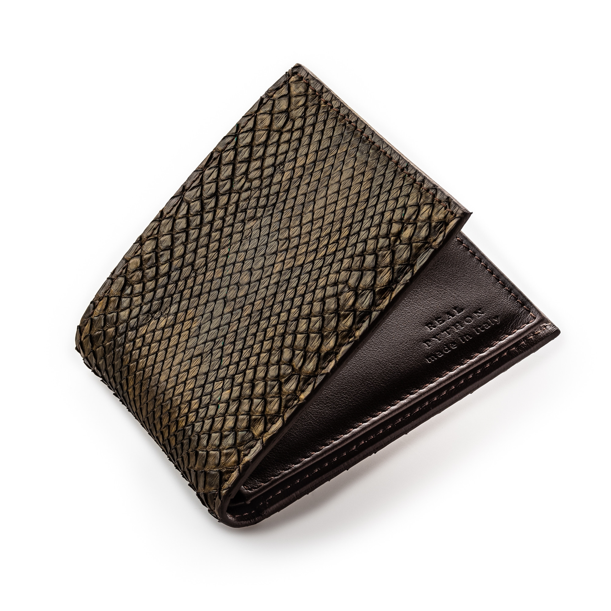 Post & Co Python Wallet in Forest
