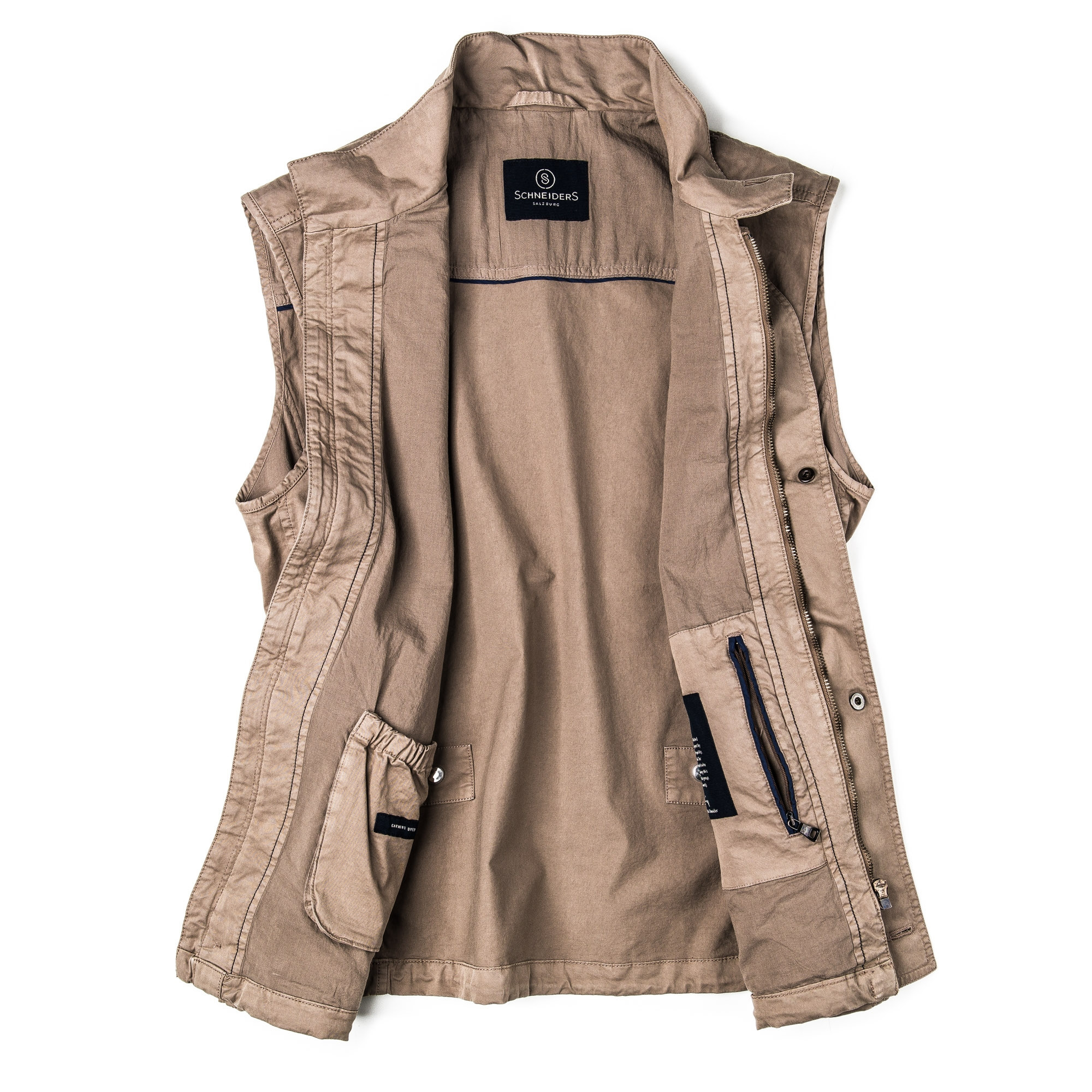 Schneiders - Men's Milan Garment Dyed Travel Vest - Sahara