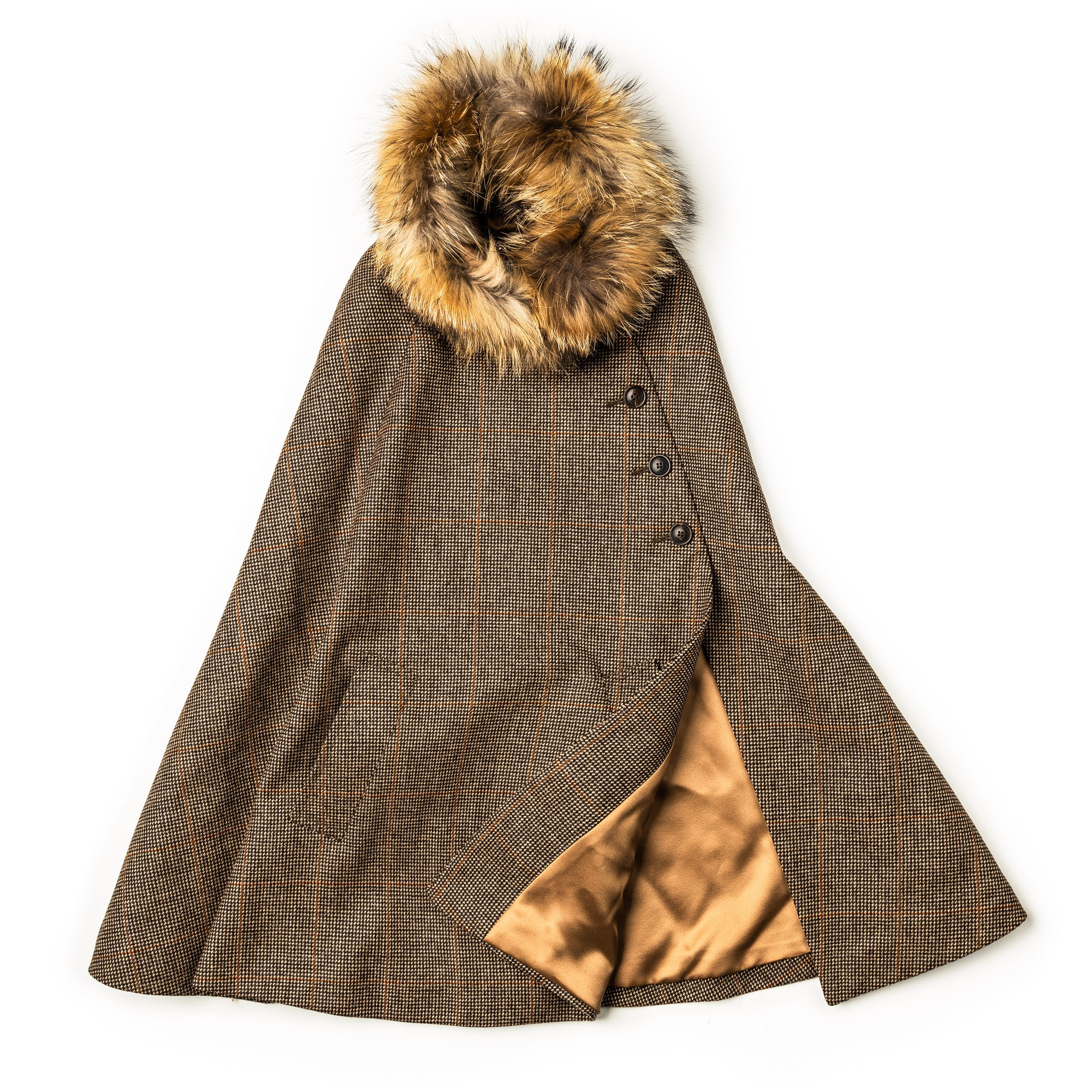 Westley Richards Ladies Fur-Trimmed Cape in Tweed