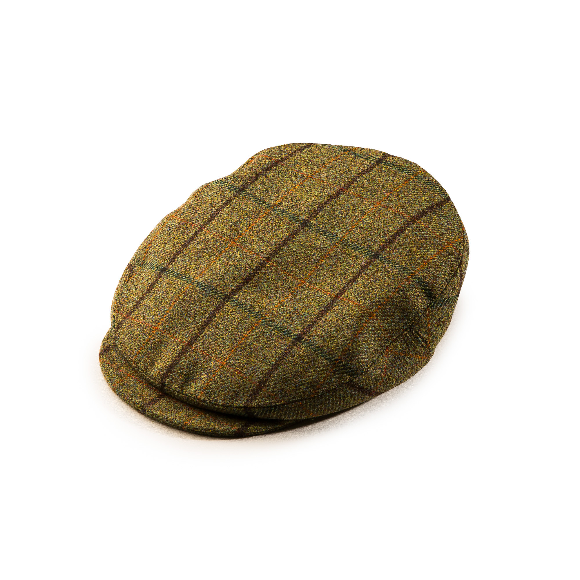 Westley Richards Bond Tweed Cap - Orange/Brown Check
