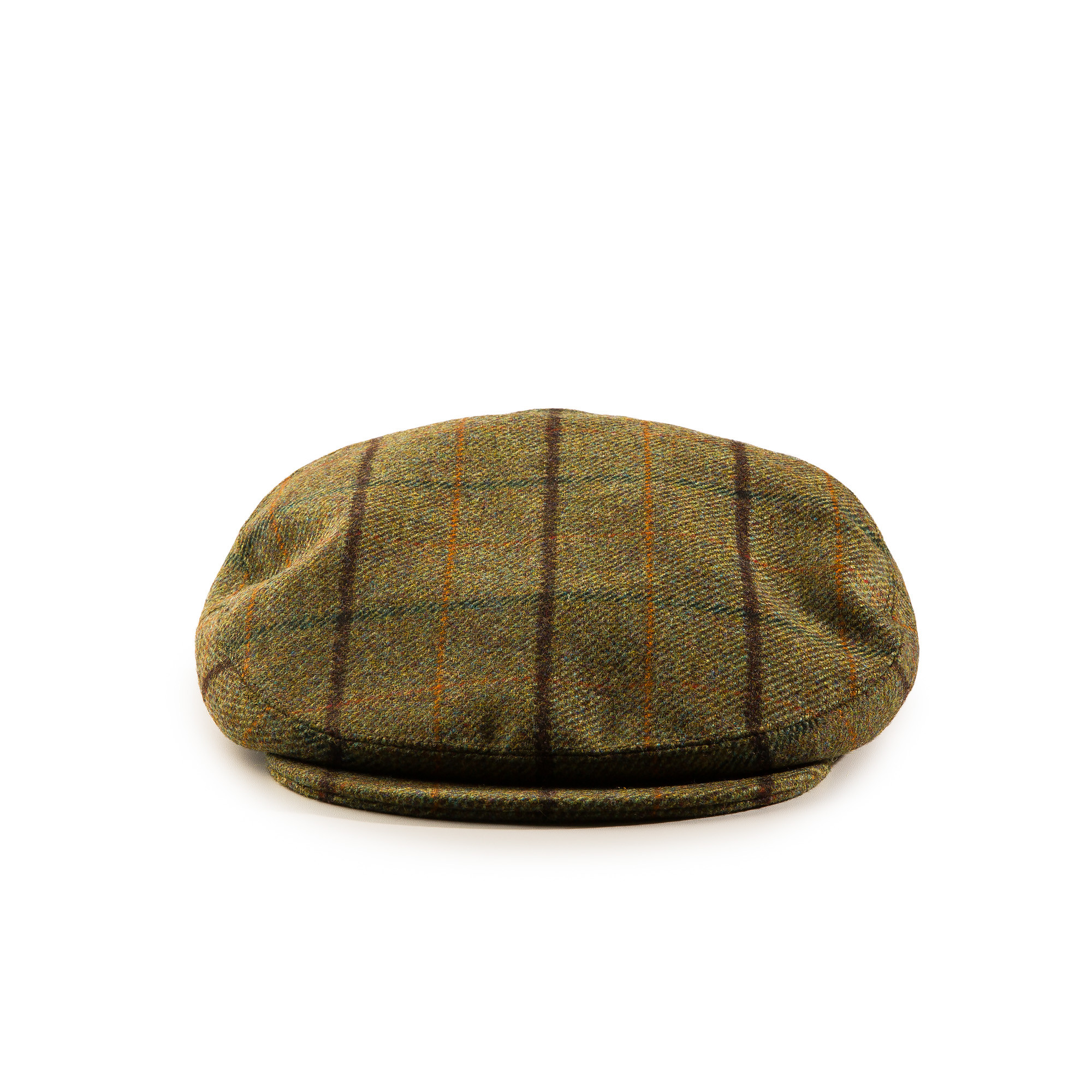 Westley Richards Bond Tweed Cap - Orange/Brown Check