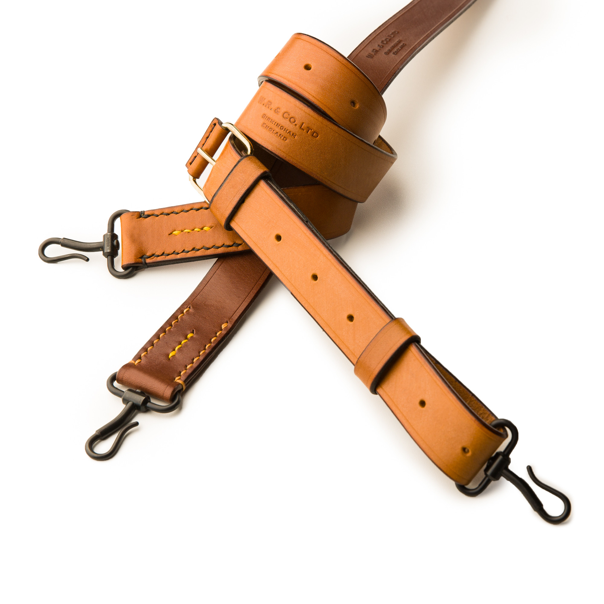 Westley Richards Traditional Hook & Eye Rifle Sling in Dark Tan
