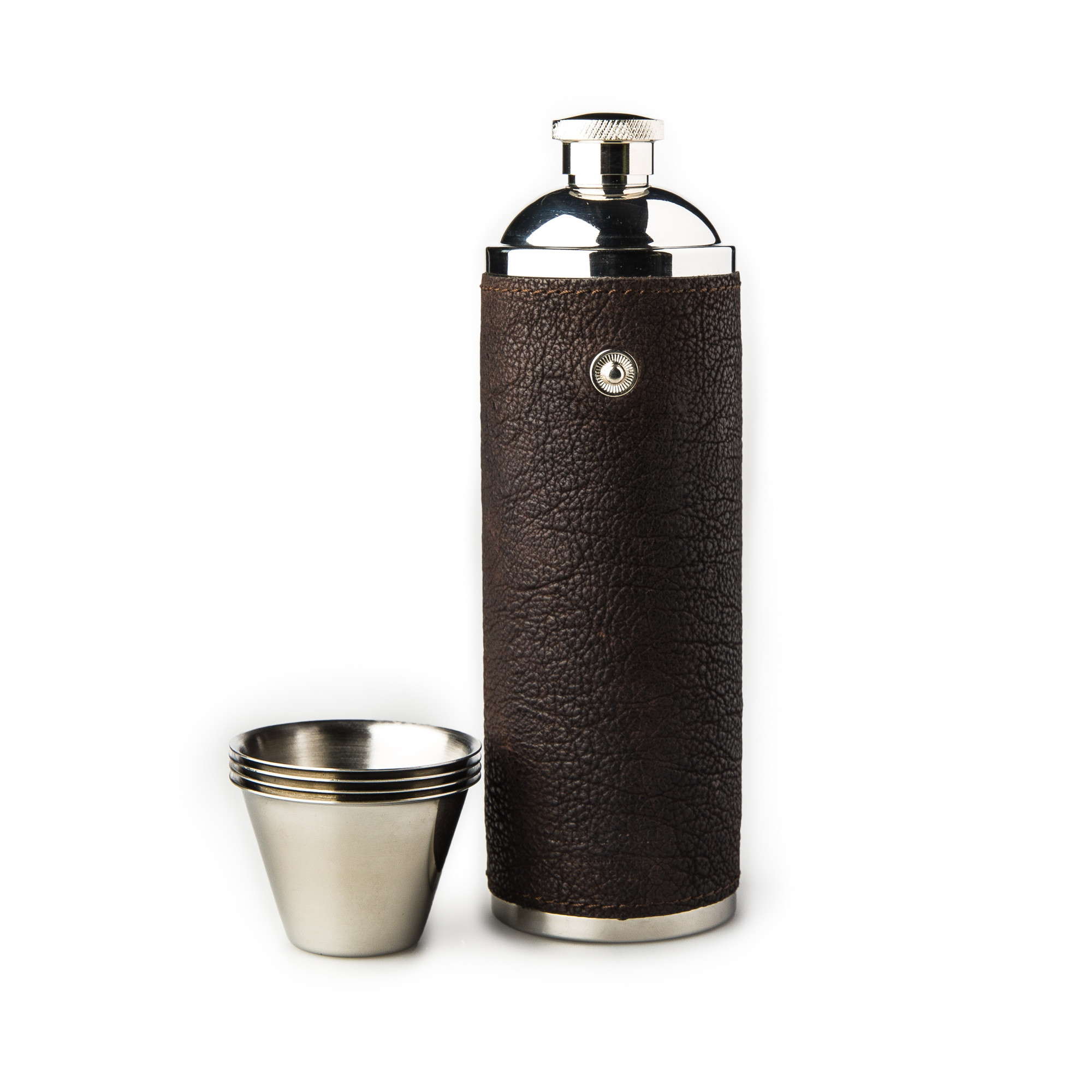 Westley Richards 10oz Hunters Flask - Buffalo Leather