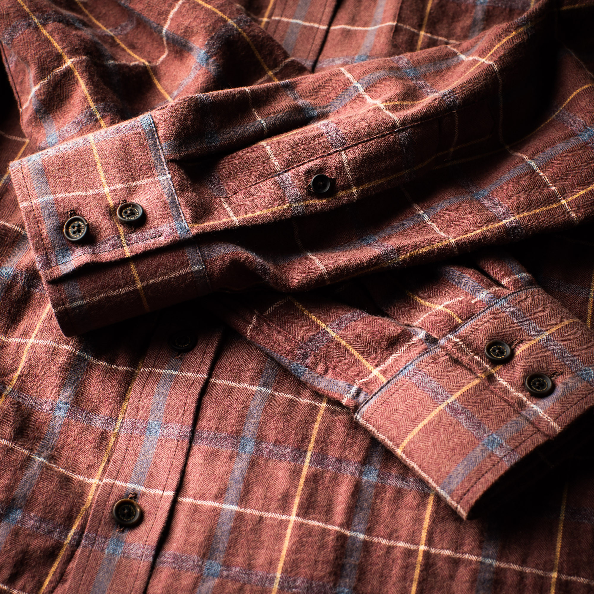 Westley Richards Men's Fine Cotton Shirt - Rust Red Check